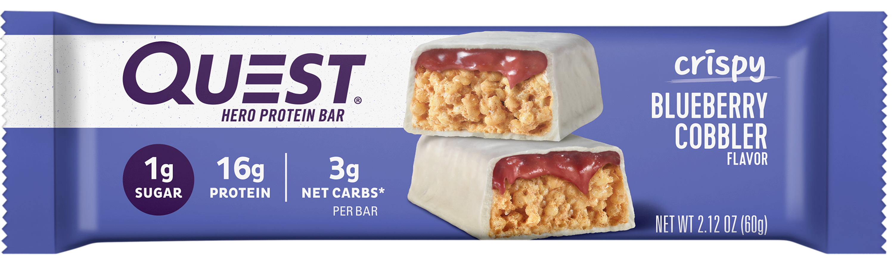 Buy Quest Hero Protein Bar Crispy Blueberry Cobbler 60 G Online in ...