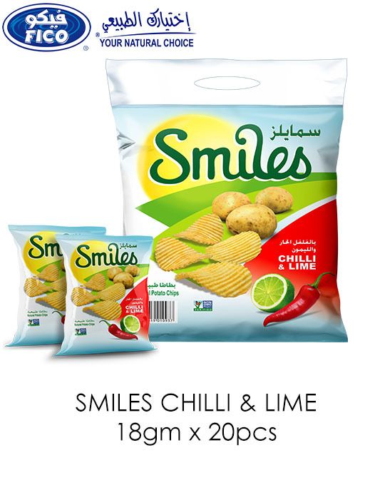 Buy Smiles Chilli And Lime Bag 20 pcs x 18g Online in Kuwait | Talabat ...