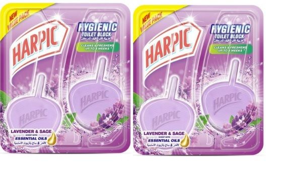 Buy Harpic Hygienic Lavender Toilet Rim Block, 2x40g Online in Kuwait ...