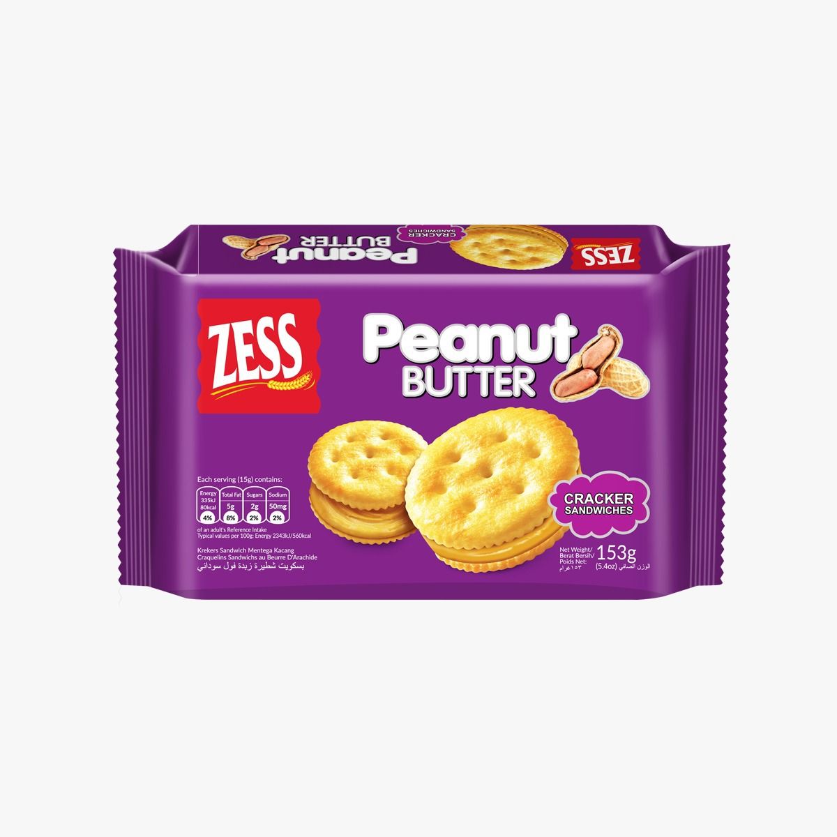 Buy Zess Peanut Butter Sandwich Cracker, 153g Online in Kuwait ...
