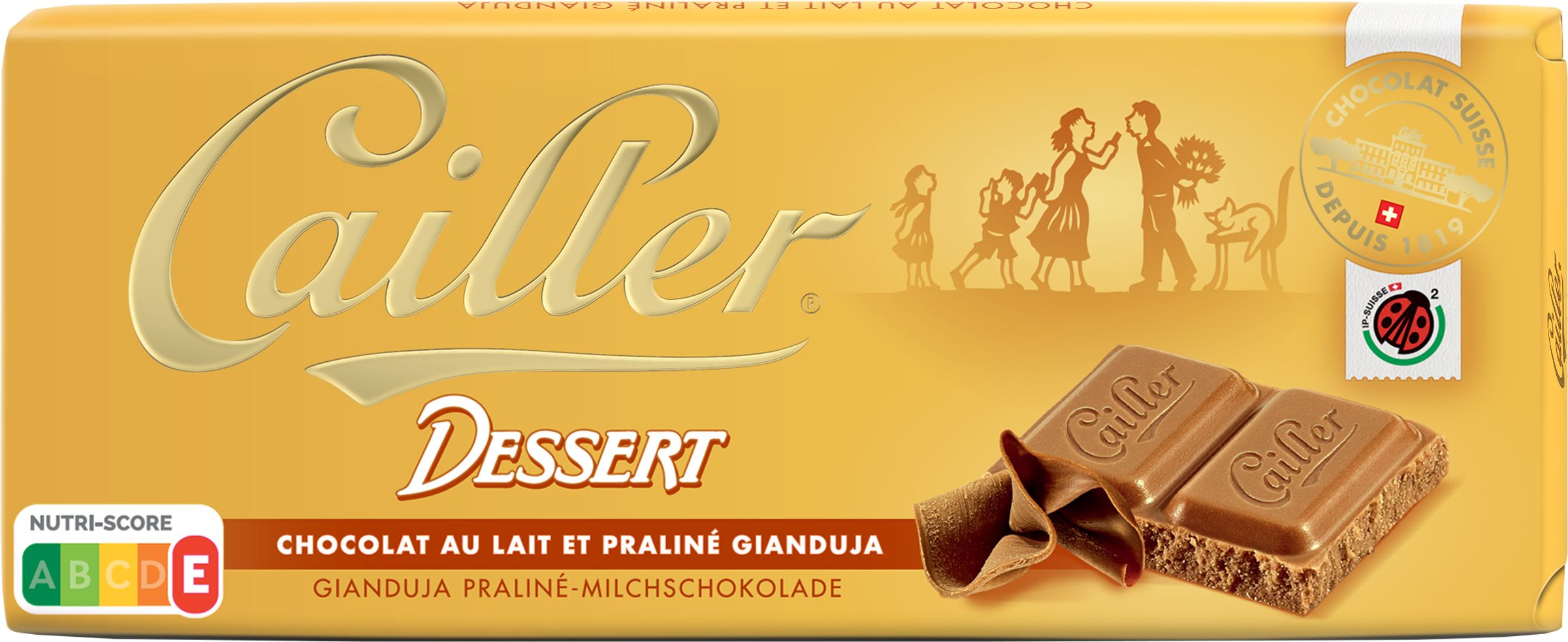 Buy Cailler Dessert Gianduja Milk Chocolate & Hazelnuts Tab, 100g ...
