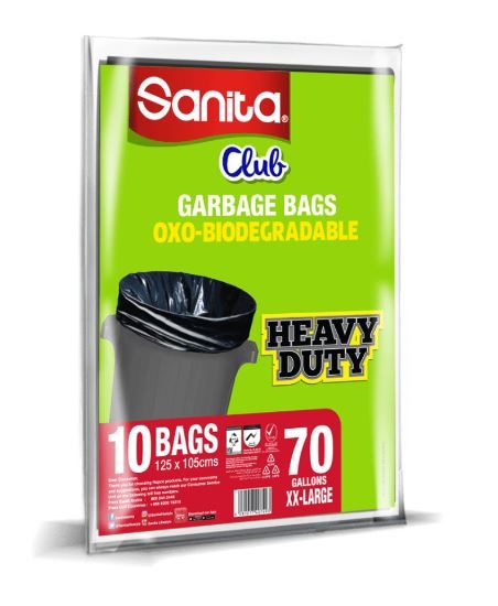 Buy Sanita Club Biodegradable Garbage Bags, 70 Gallons, 10 Bags Online ...