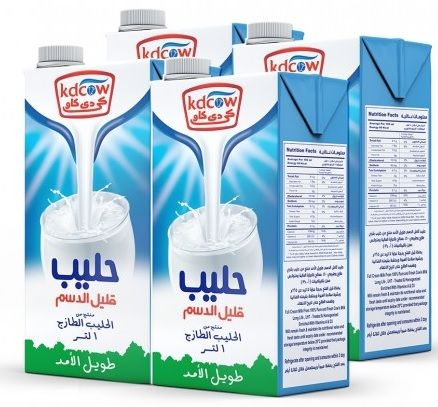 Buy KdCow Long Life Milk Low Fat 1 L x 4 Pcs Online in Kuwait | Talabat ...