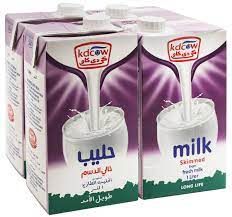 Buy KdCow Long Life Milk Skimmed 1 L x 4 Pcs Online in Kuwait | Talabat ...