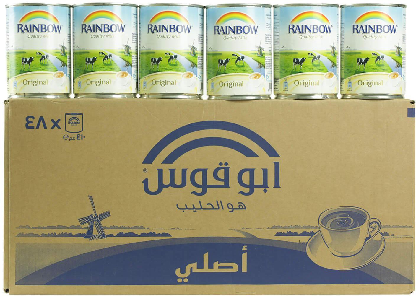 Buy Rainbow Evap Fresh Milk 410 G X 48 Online in Oman | Talabat Oman