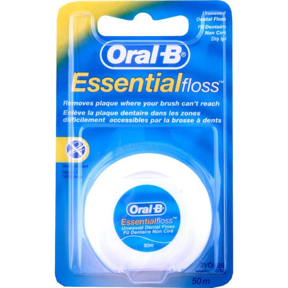 Buy Oral B Essential Floss Unwaxed - 50m Online in Bahrain | Talabat ...