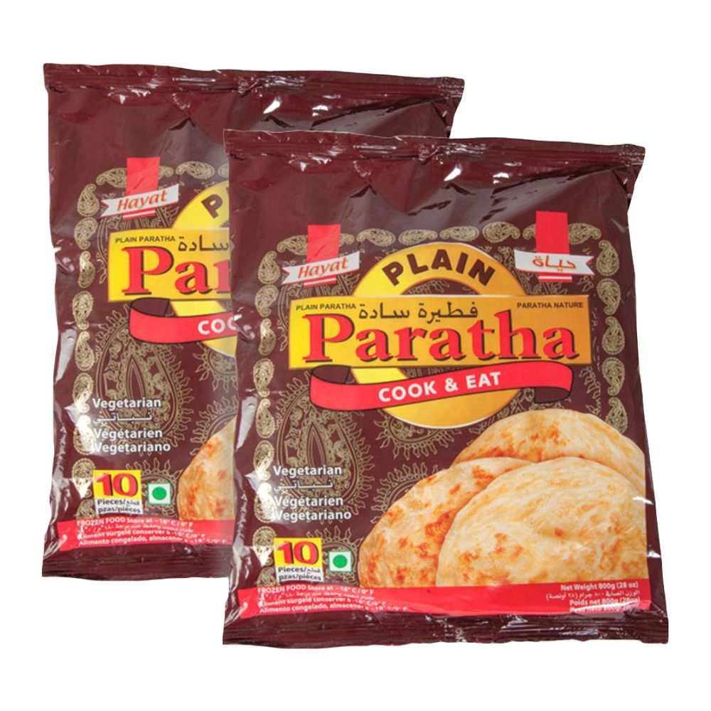 Buy Hayat Plain Frozen Paratha 800g x 2 Pcs Online in UAE | Talabat UAE
