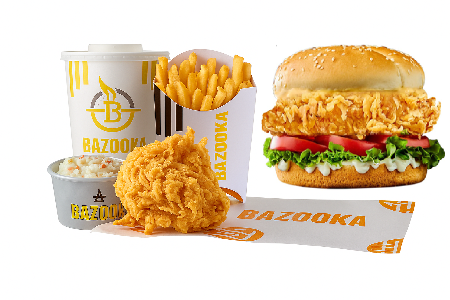 Bazooka fried chicken and burger delivery service in Qatar | Talabat