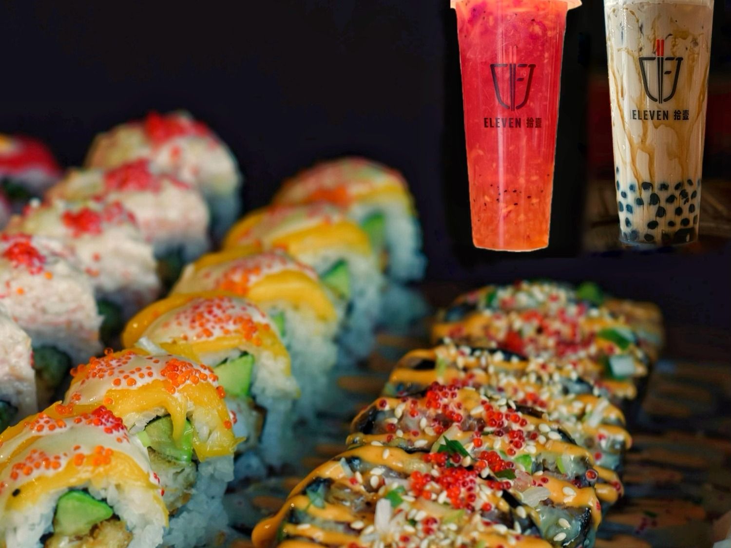 Eleven sushi Bubble Tea delivery service in Jordan | Talabat